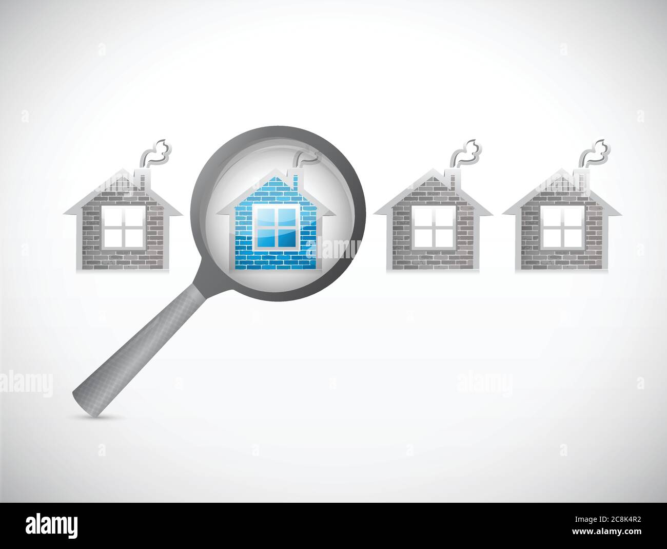 Looking for a house. magnify illustration design over white Stock ...