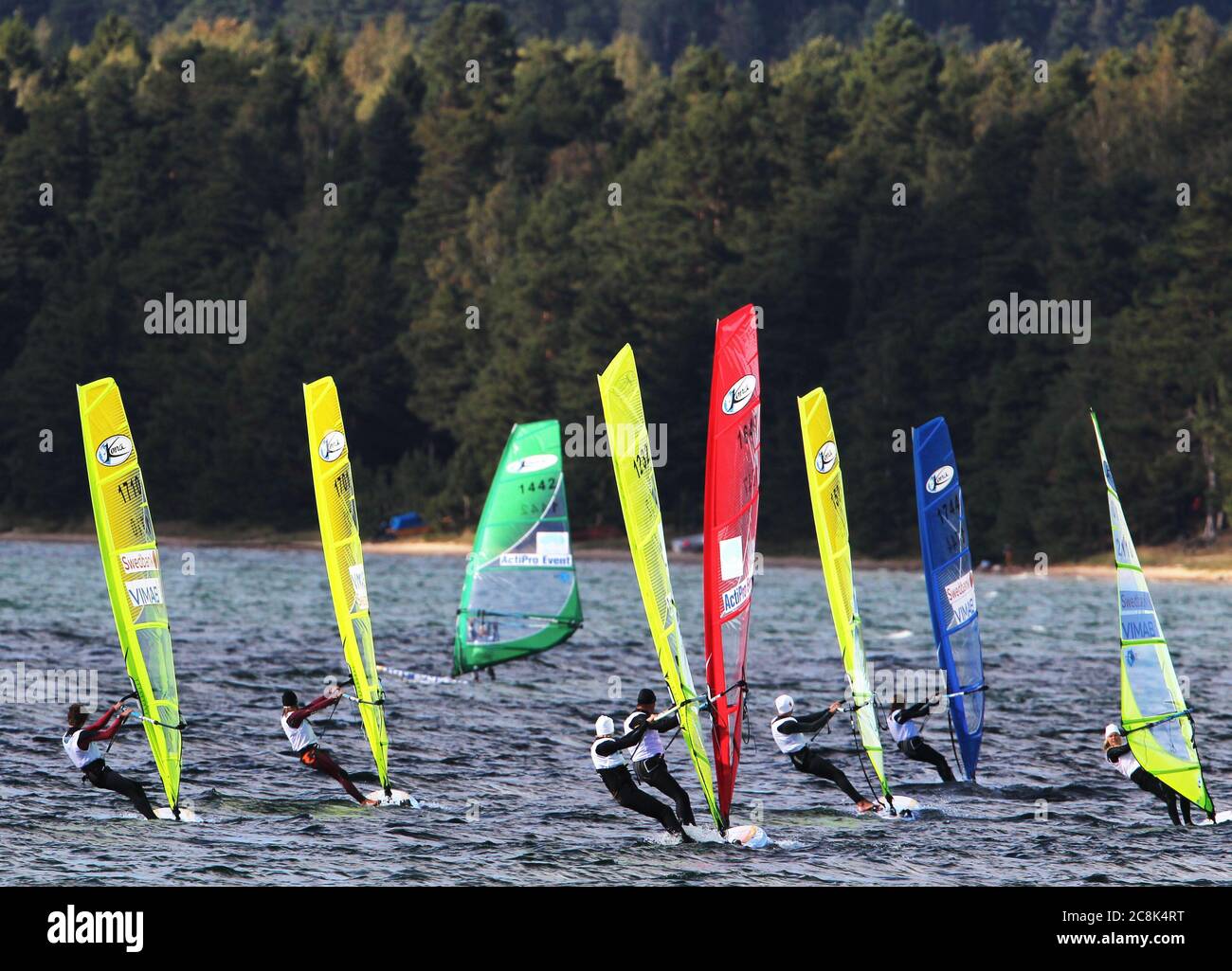 Windsurfing on Lake Vättern. Photo Jeppe Gustafsson Stock Photo - Alamy