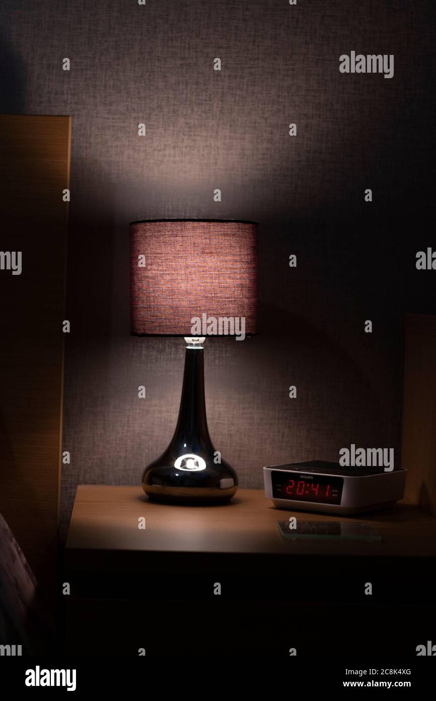 Bedside table light alarm clock hi-res stock photography and images - Alamy