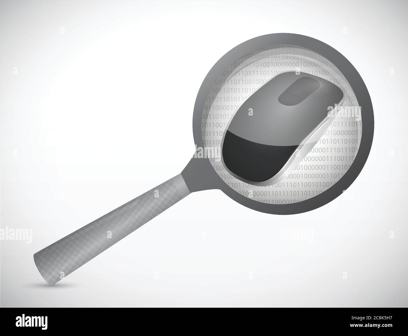 Magnify and mouse illustration design over a white background Stock ...
