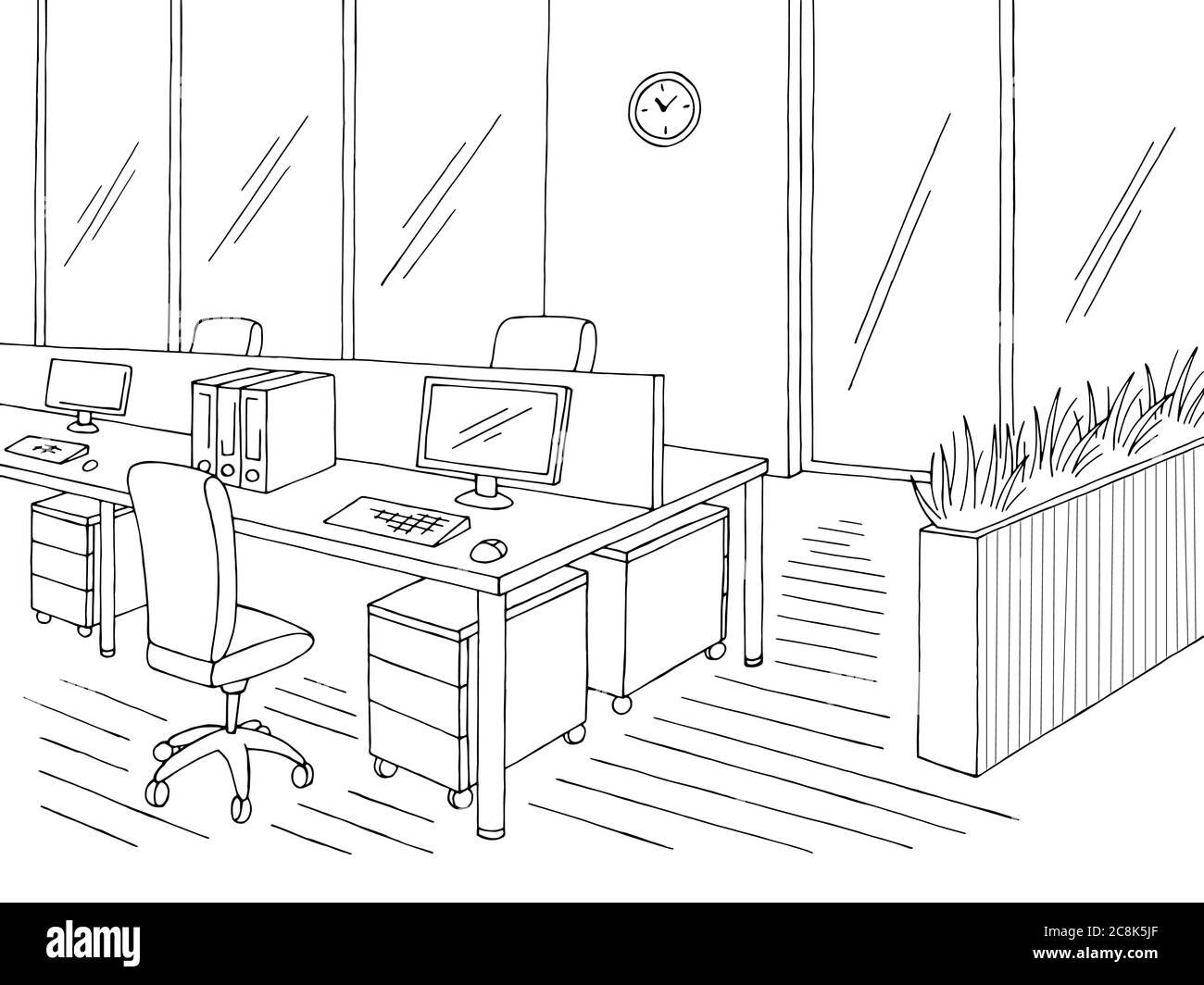 Architecture clock modern window Stock Vector Images - Alamy