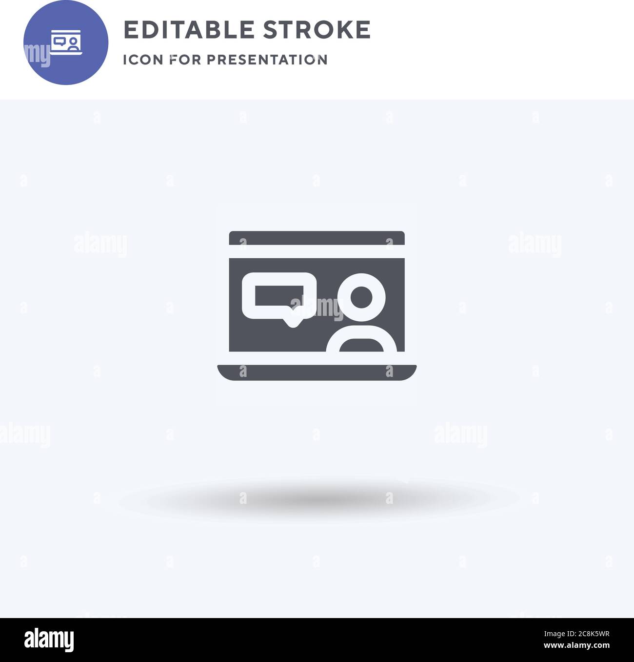 Online Class icon vector, filled flat sign, solid pictogram isolated on ...