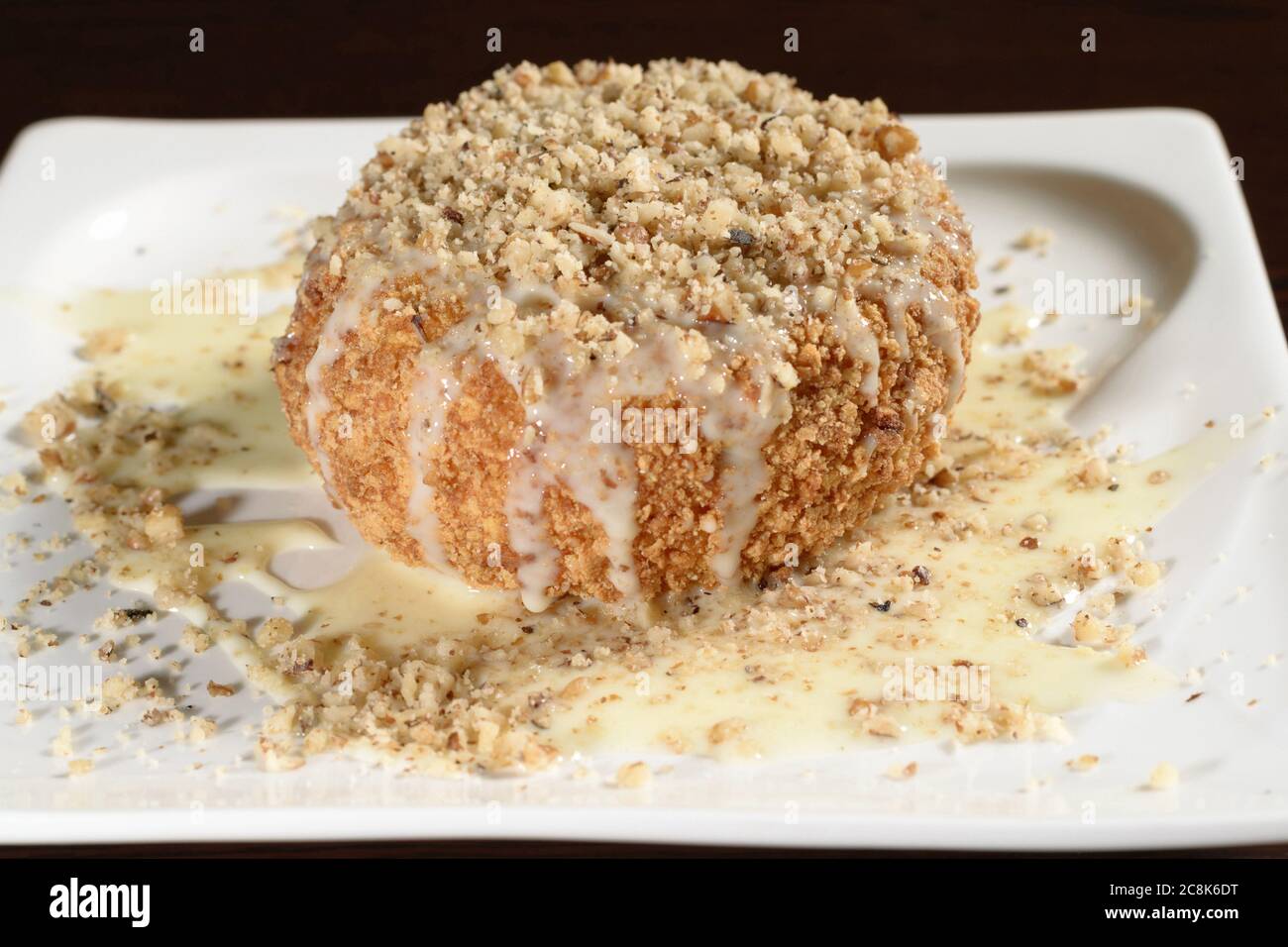 Sweet Turkish traditional semolina dessert with nuts and condensed milk ...