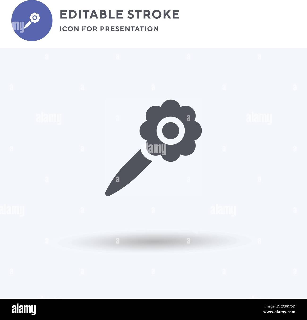 Brooch icon vector, filled flat sign, solid pictogram isolated on white ...