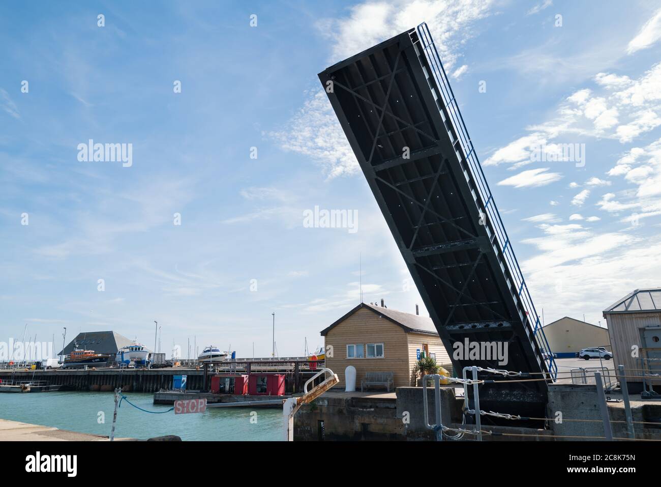 Ramsgate - July 13 2020 The bridge within the historic Royal Harbour ...