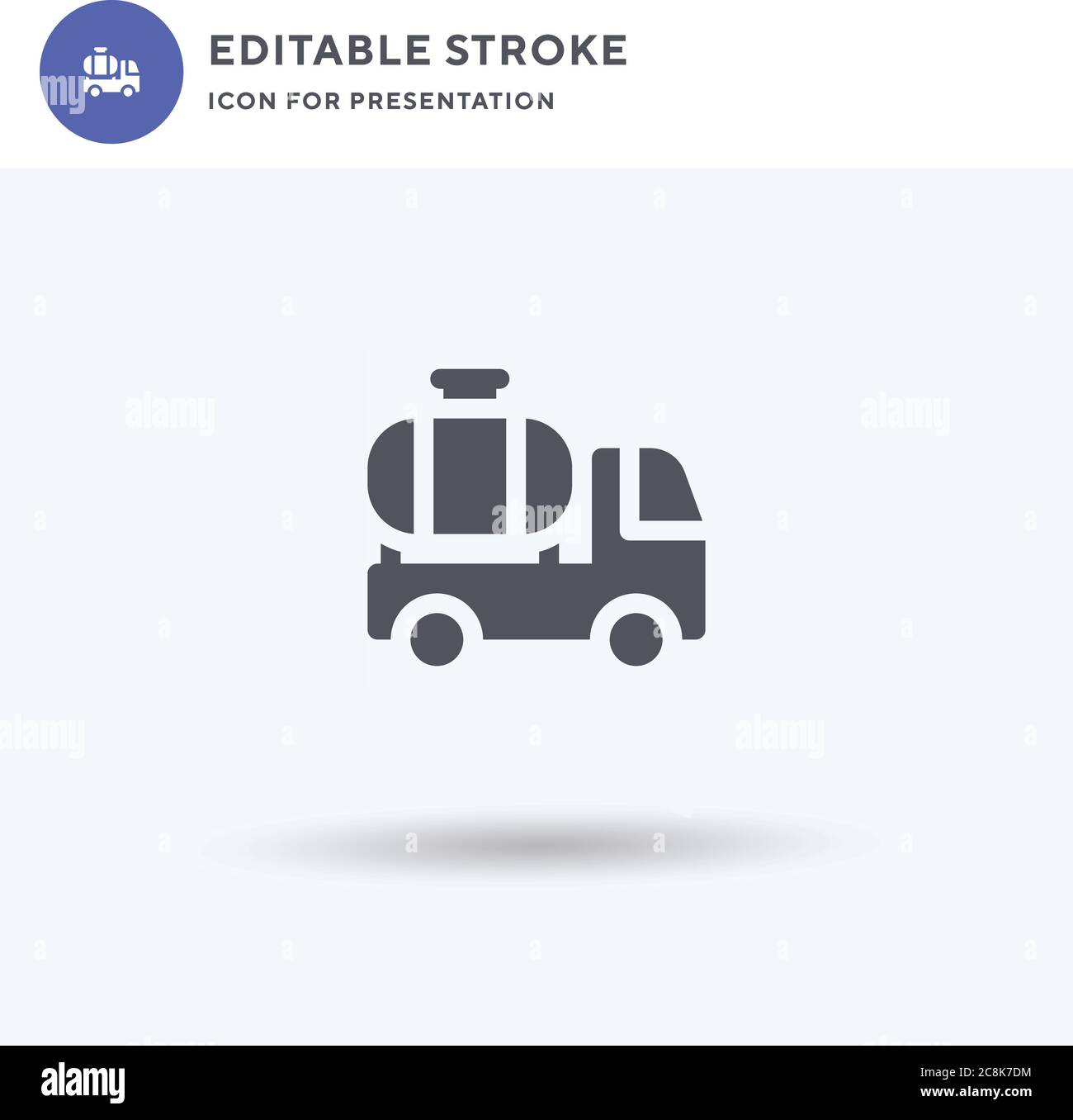 Oil Truck icon vector, filled flat sign, solid pictogram isolated on ...