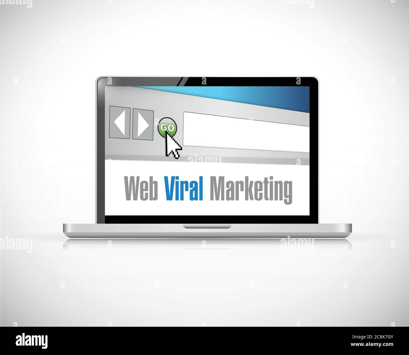Web viral marketing computer laptop illustration design over a white ...