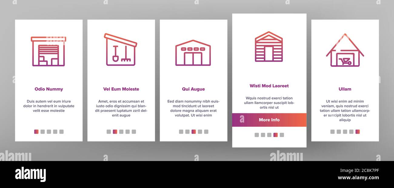 Shed Construction Onboarding Icons Set Vector Stock Vector Image & Art ...