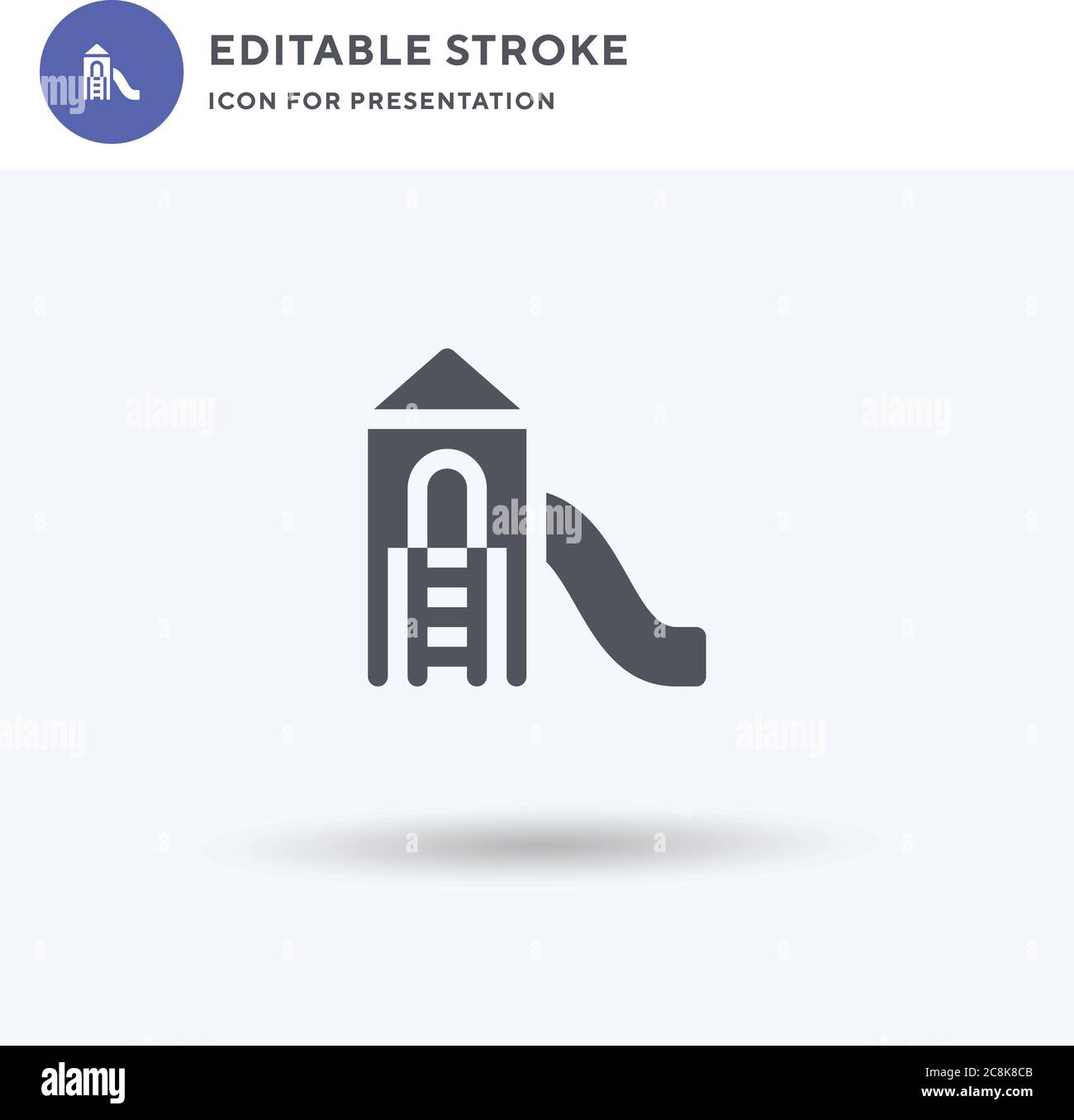 Slide icon vector, filled flat sign, solid pictogram isolated on white ...