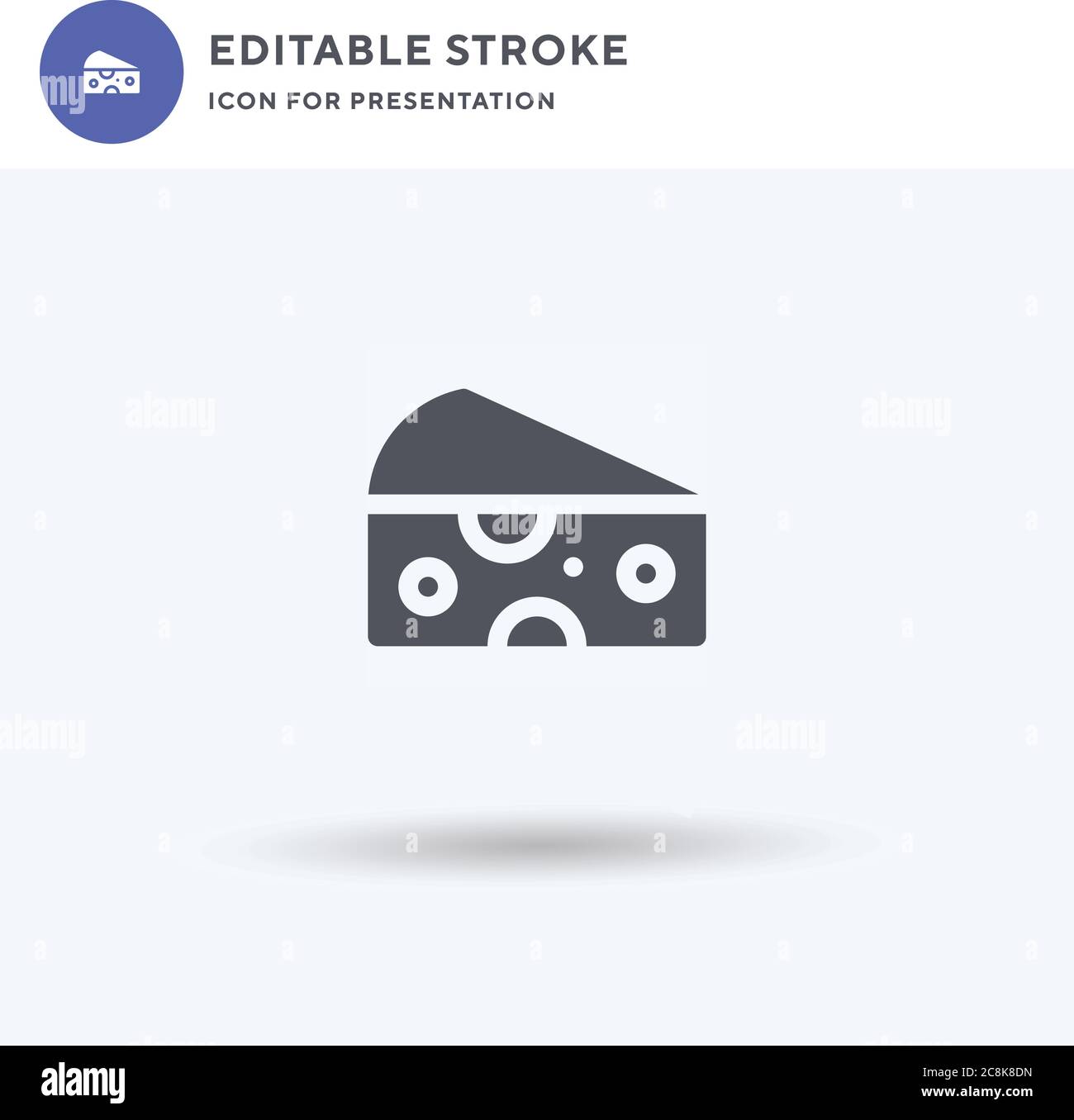 Cheese icon vector, filled flat sign, solid pictogram isolated on white ...