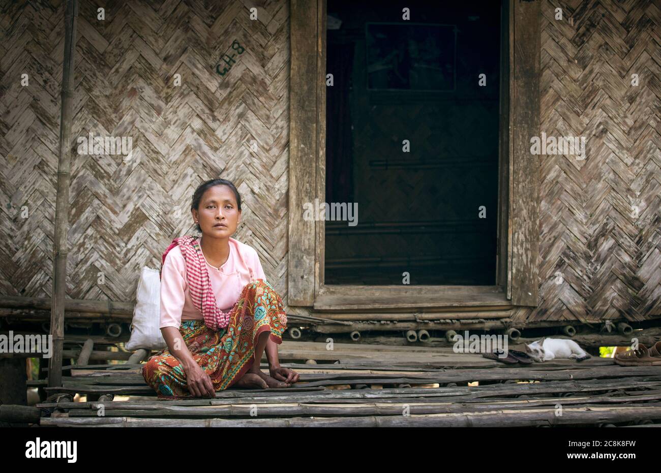 Chittagong, Bangladesh, 25th February 2016: bangladeshi woman at home ...