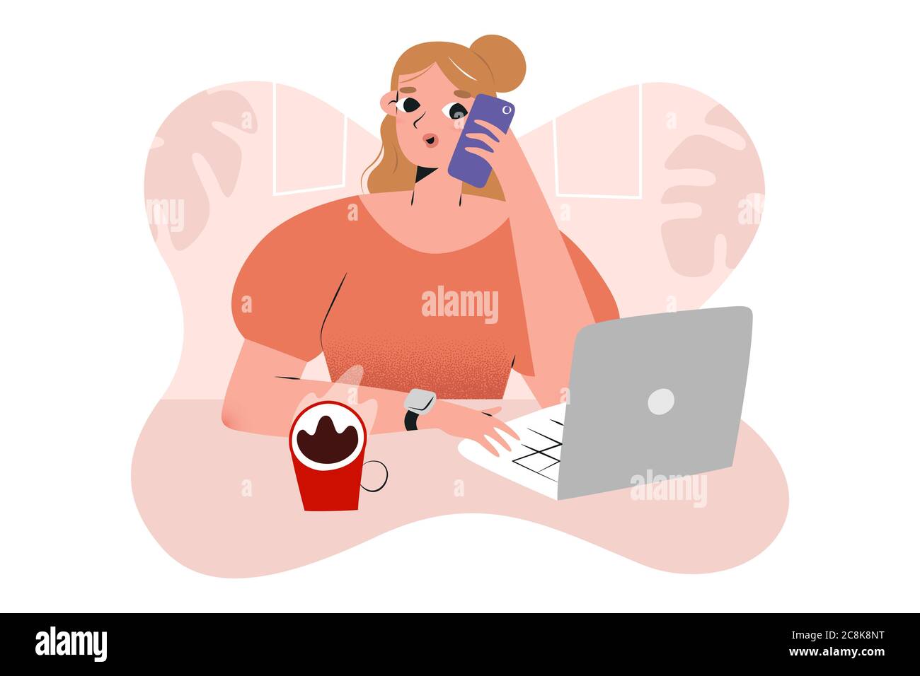 Making a call at work Stock Vector Images - Alamy