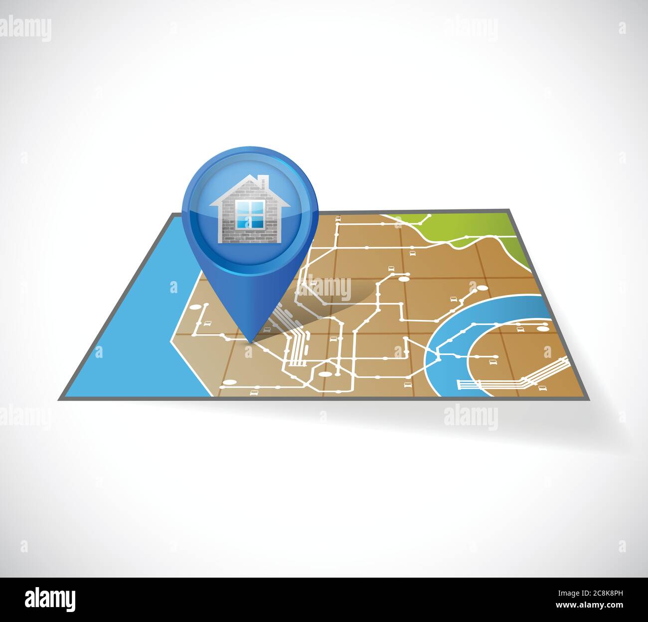 Home gps map illustration design over a white background Stock Vector ...