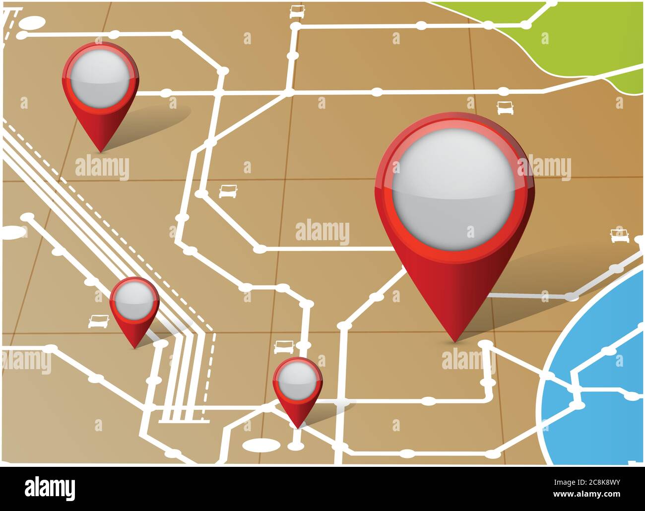 Map and locator pointers illustration design background Stock Vector ...