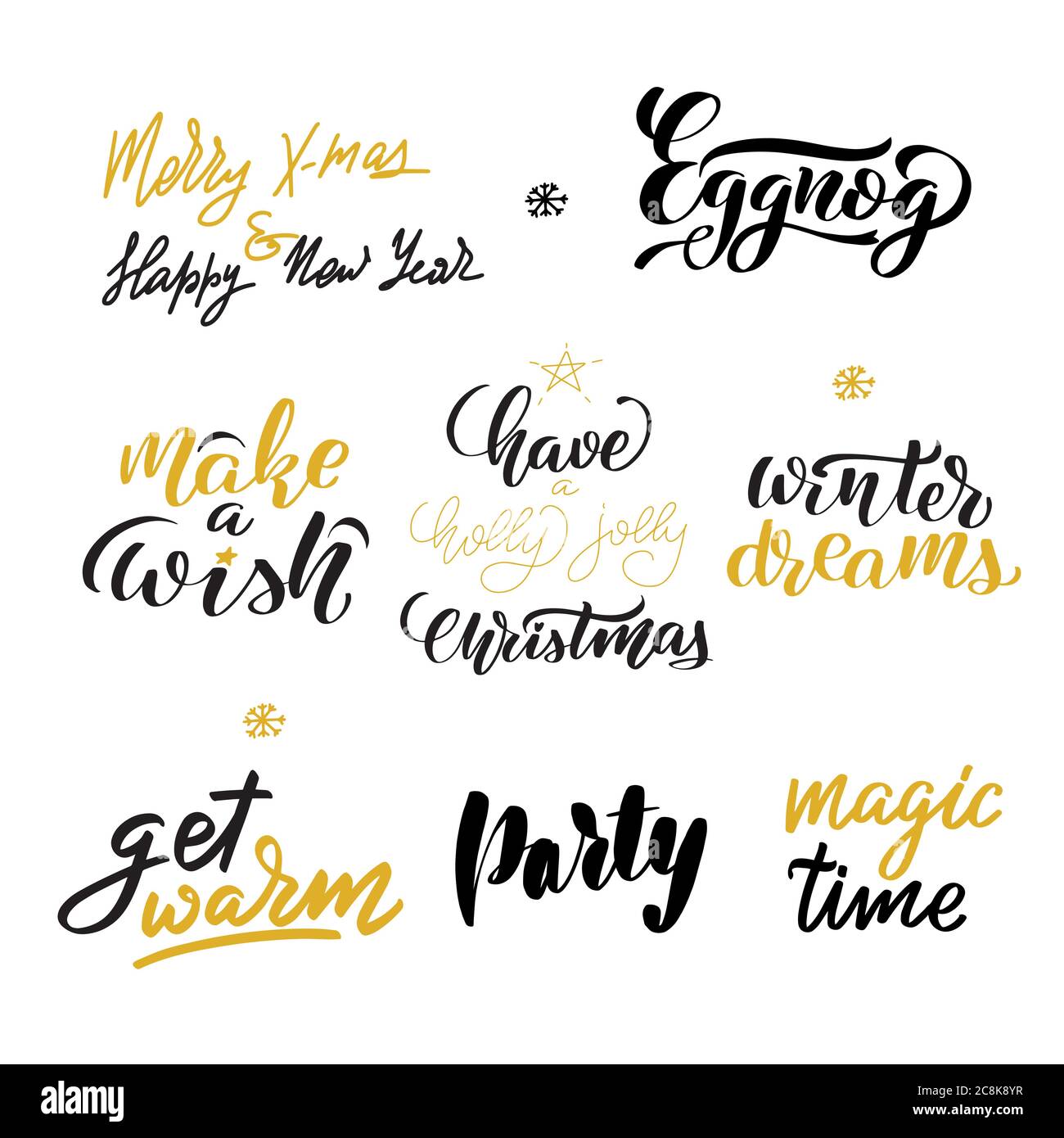 Vector calligraphy illustration isolated on white background Stock ...