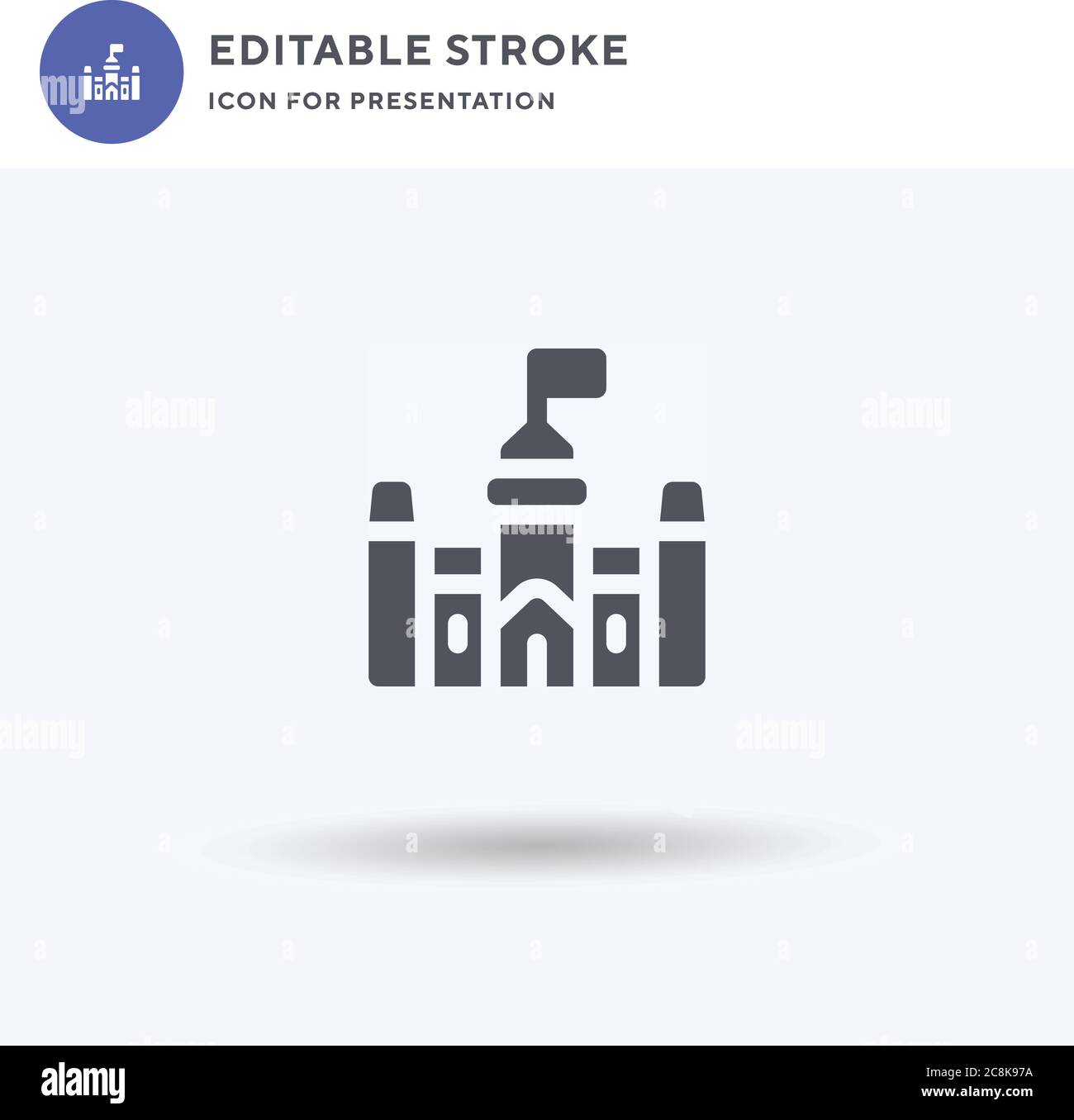 Parliament icon vector, filled flat sign, solid pictogram isolated on ...