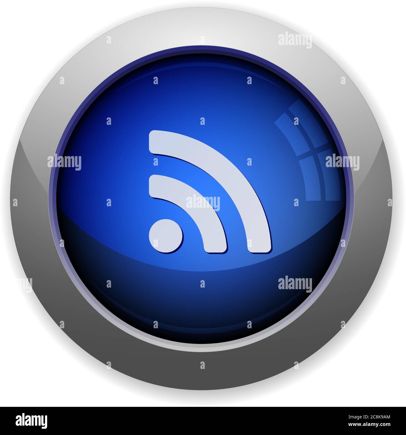 Blue glossy radio signal button Stock Vector Image & Art - Alamy
