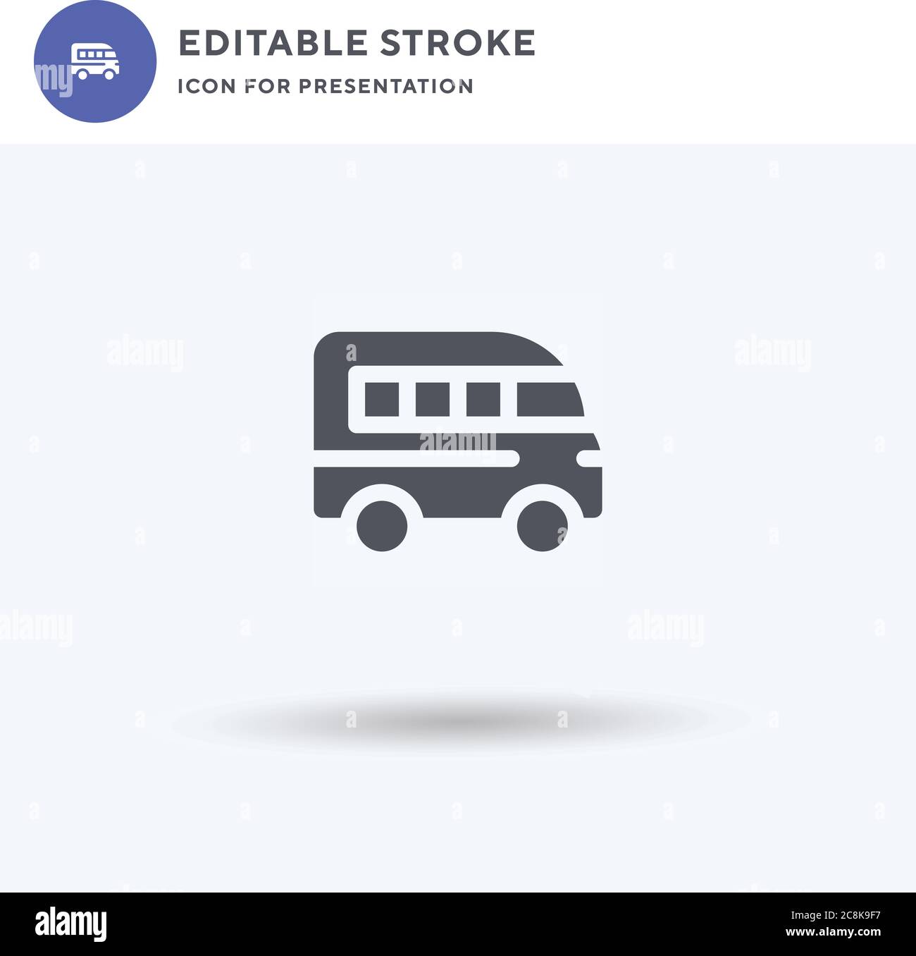 Van icon vector, filled flat sign, solid pictogram isolated on white ...