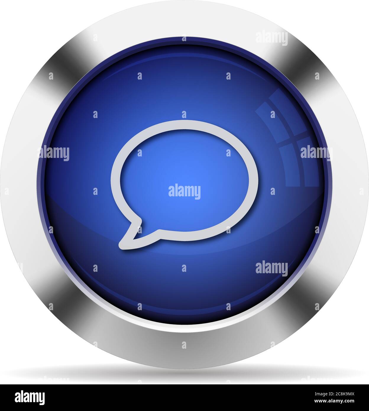 Blue glossy steel chat button Stock Vector Image & Art - Alamy