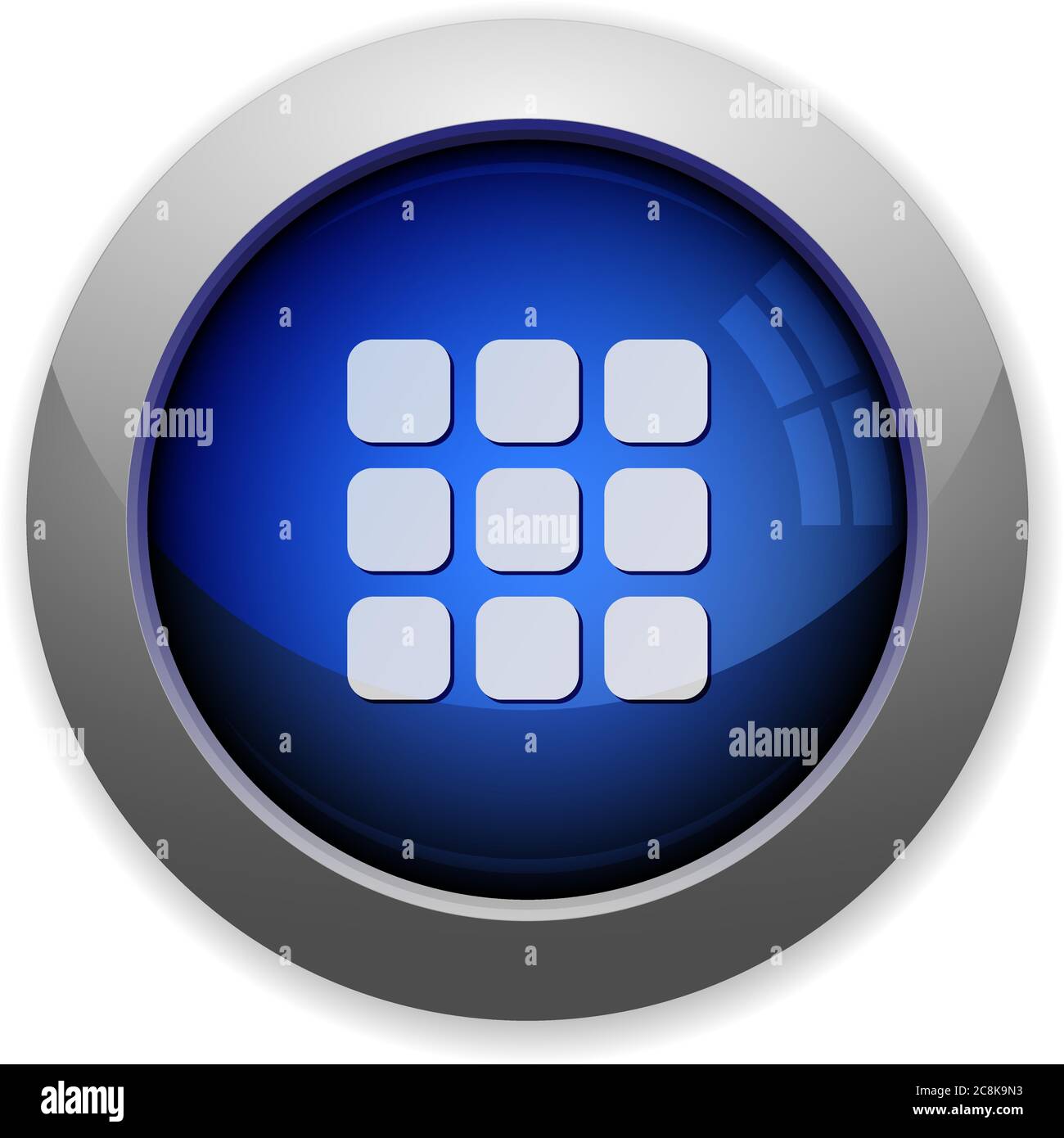 Blue glossy 3x3 grid web button Stock Vector Image & Art - Alamy