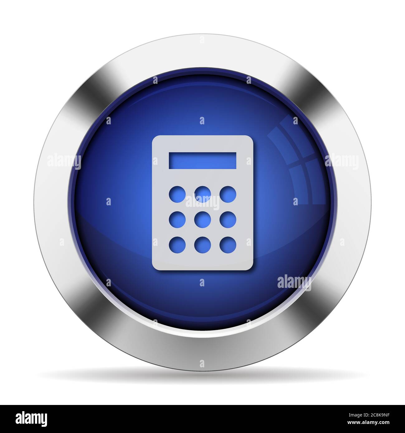 Blue glossy steel calc button Stock Vector Image & Art - Alamy