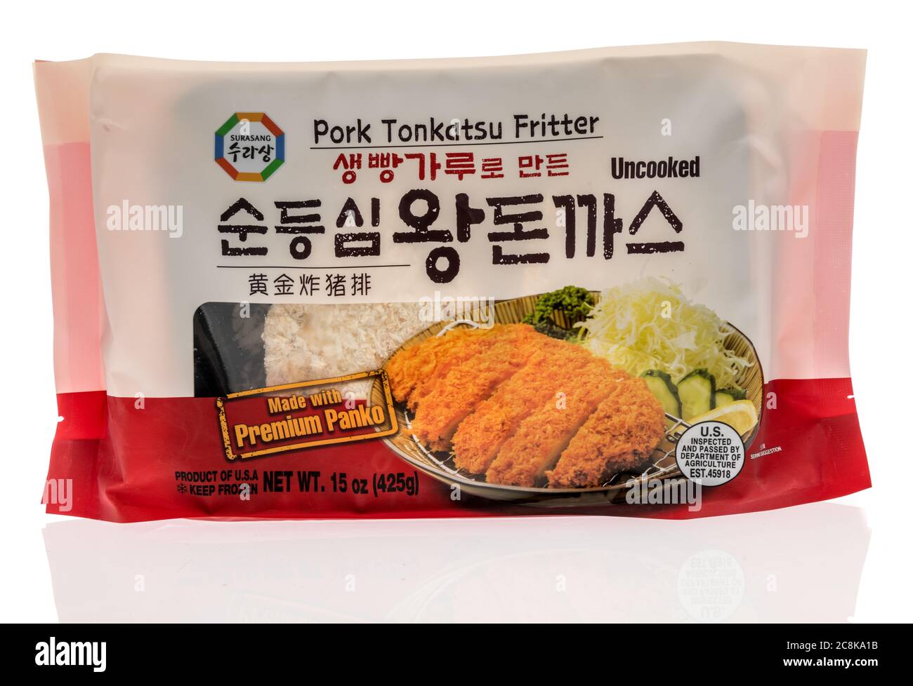 Winneconne, WI - 19 July 2020: A package of Surasang pork tonkatsu ...