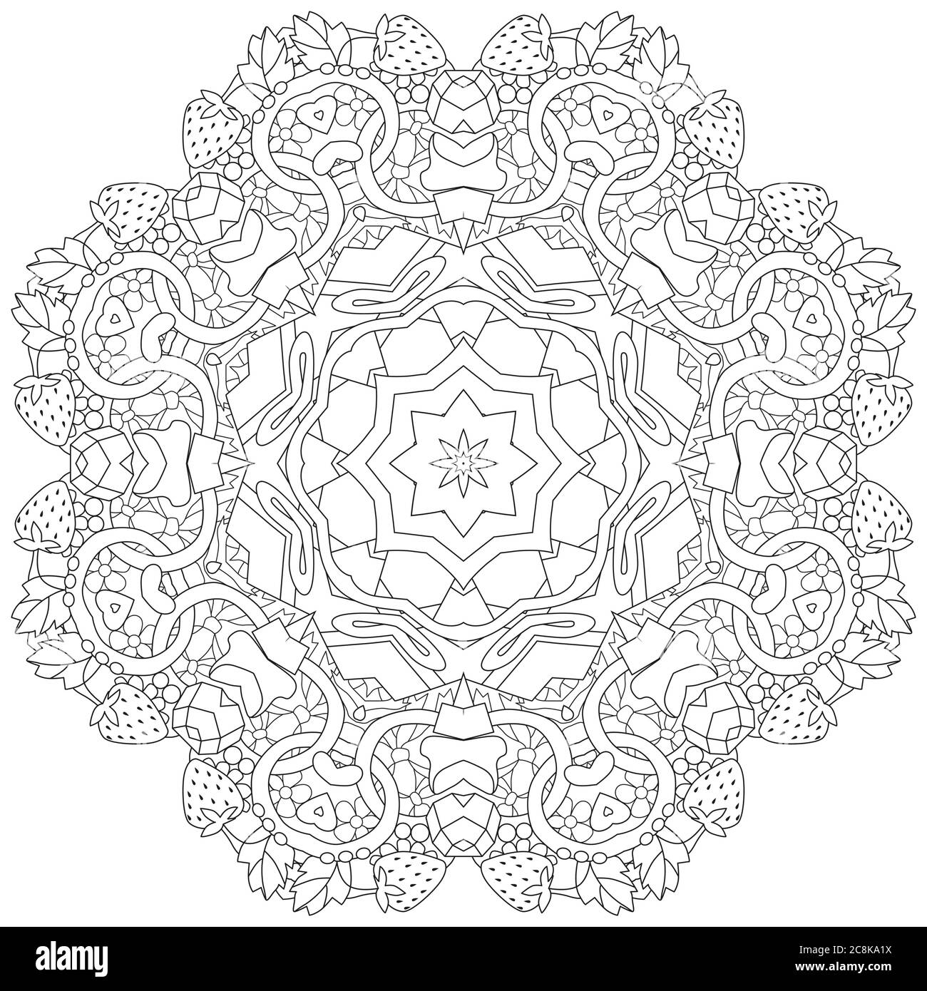 Hand drawn zentangle circular ornament for coloring page Stock Vector ...