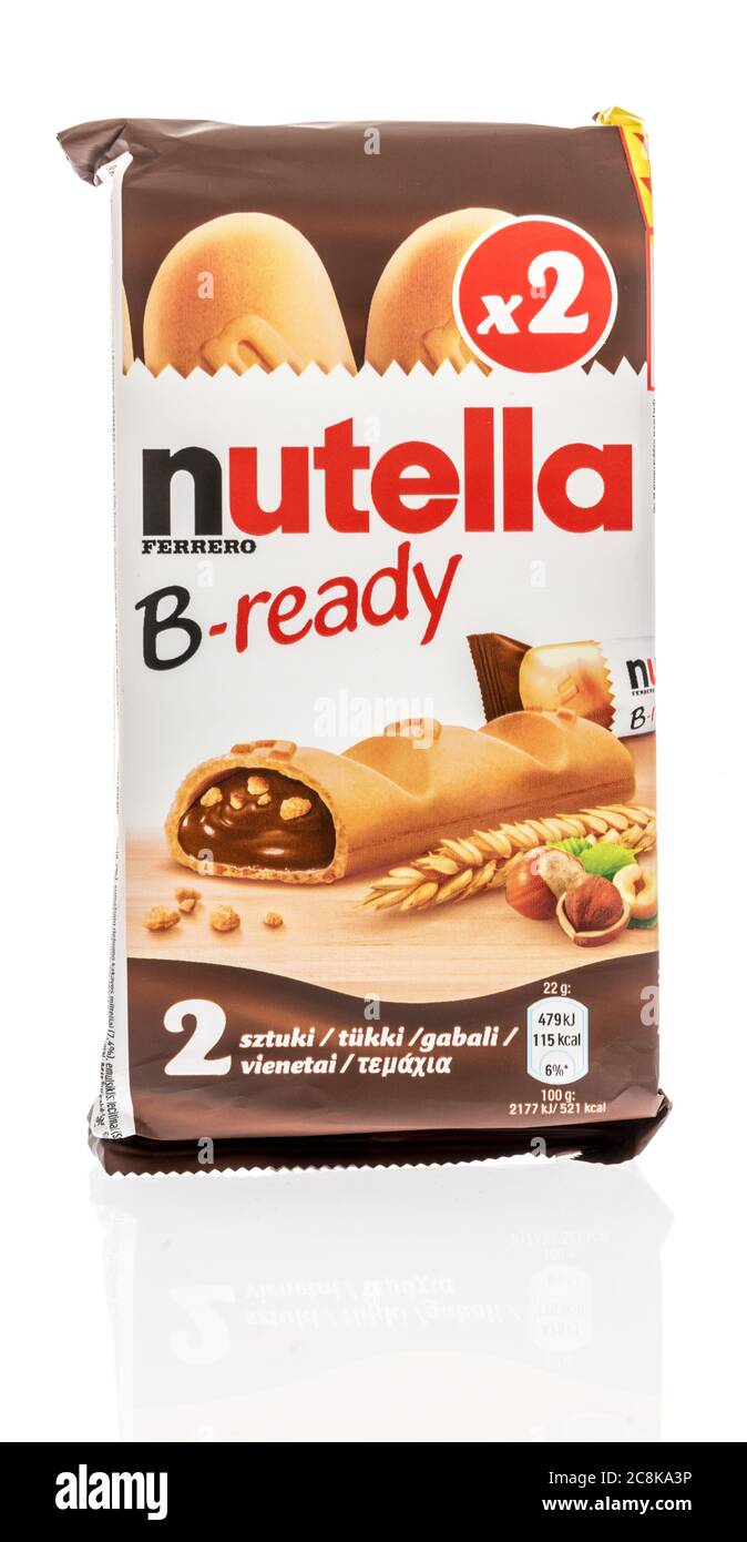 Winneconne, WI - 19 July 2020: A package of Ferrero Nutella b-ready ...