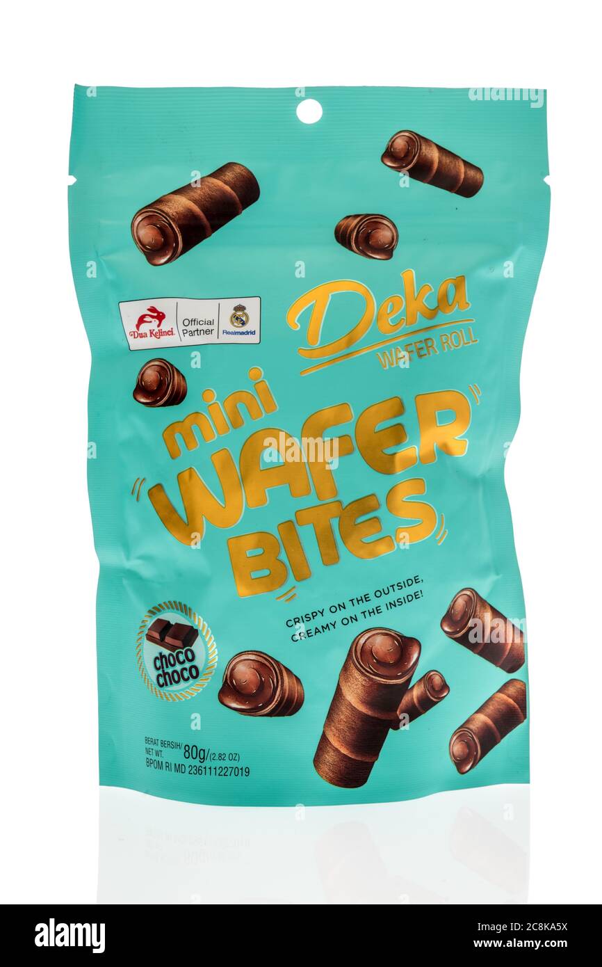 Winneconne, WI - 19 July 2020: A package of Deka wafer roll mini bites ...