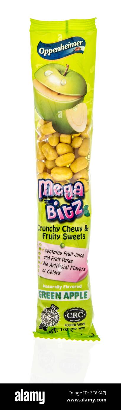 Winneconne, WI - 19 July 2020: A package of Oppenheimer mega bitz candy ...