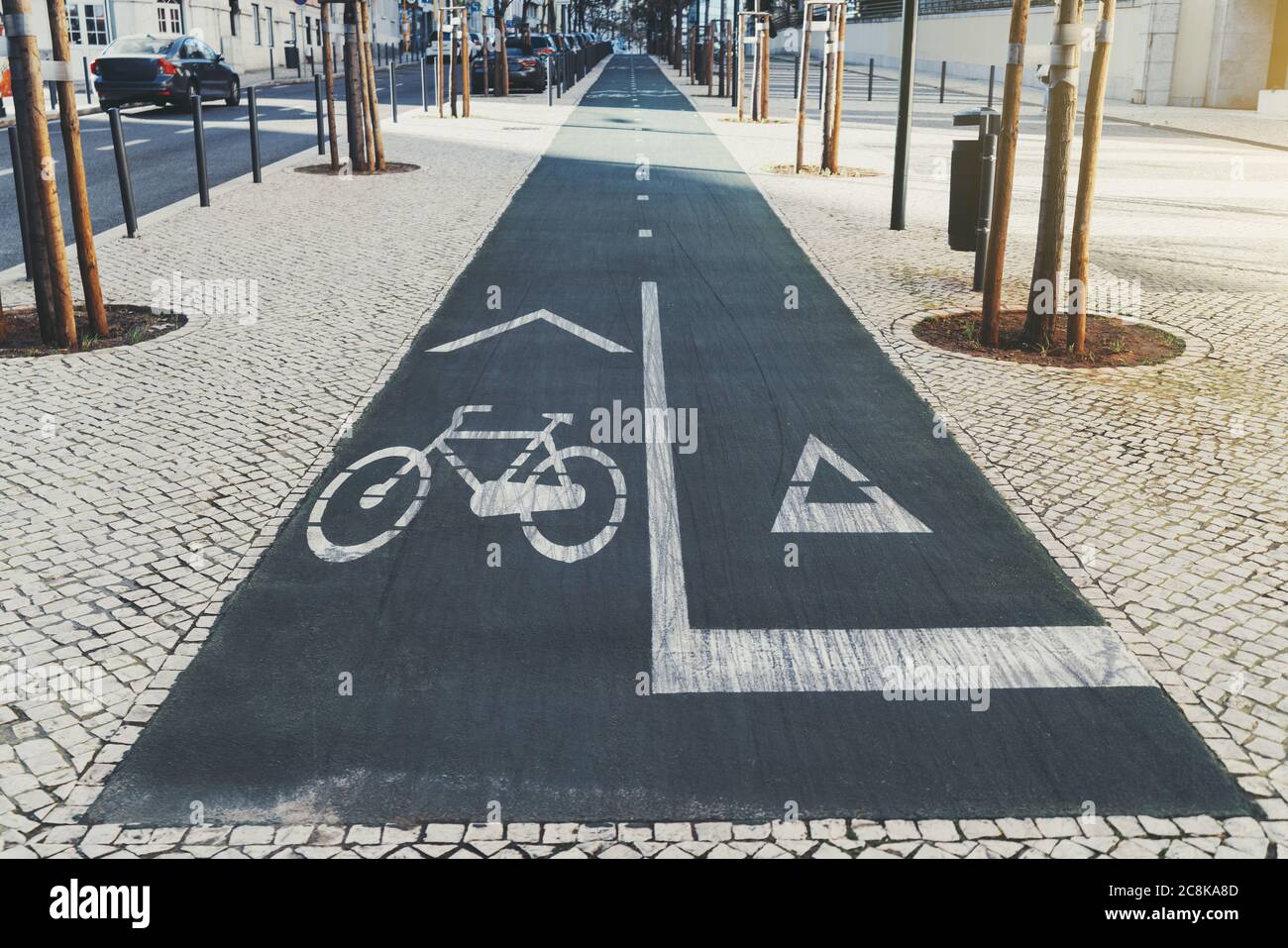 Car park cycle track hi-res stock photography and images - Alamy
