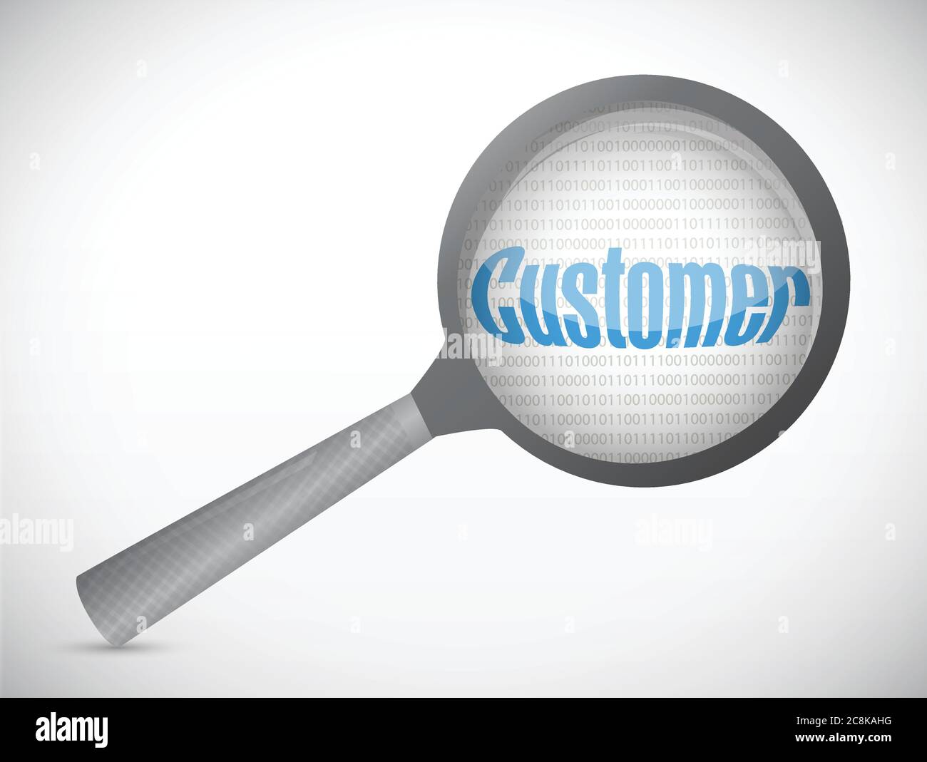 Customer under magnify search investigation illustration design over a ...