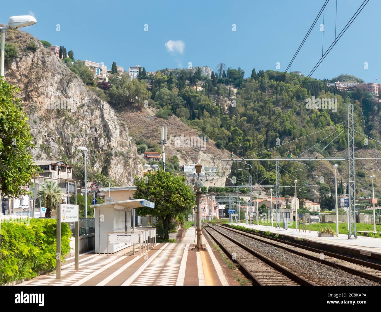 Sicily: Taormina/Giardini train station Stock Photo - Alamy