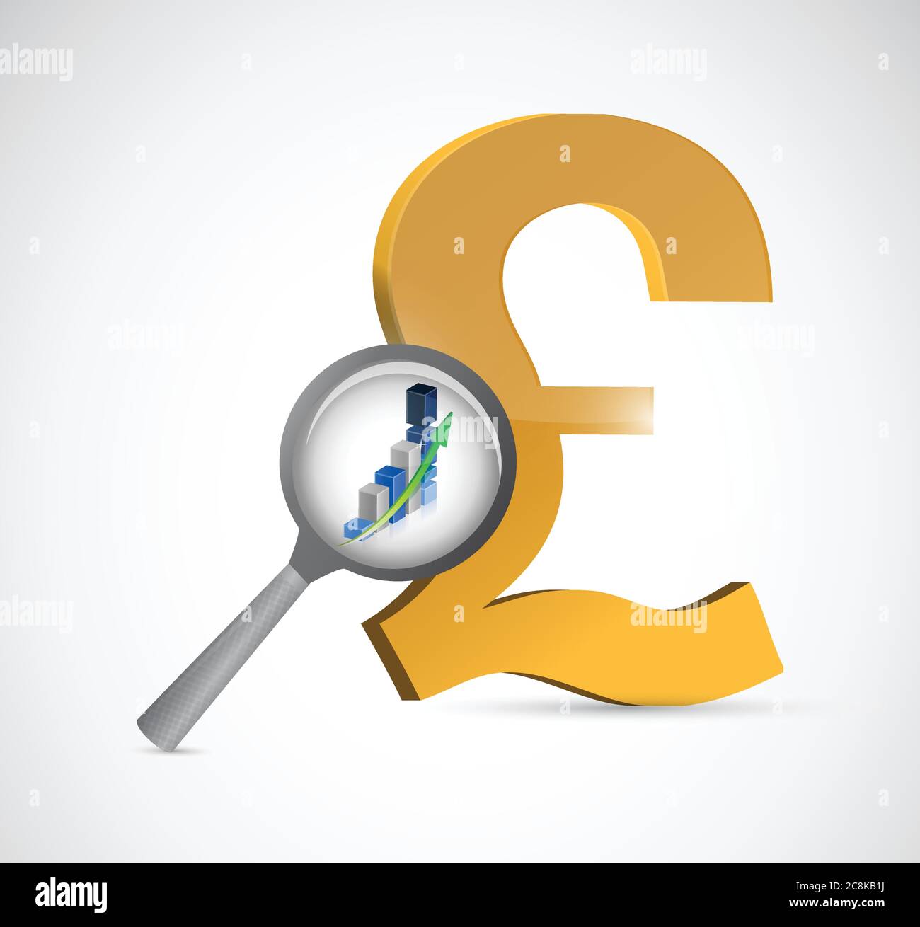 British pound currency review illustration design over a white ...