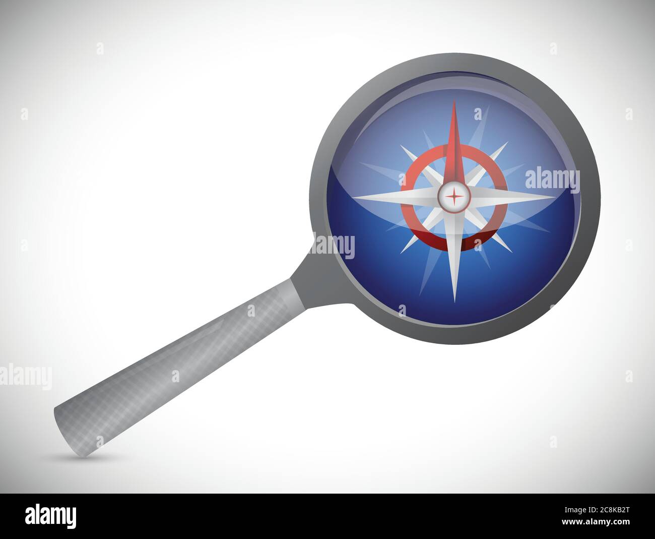 Magnify over a compass illustration design over a white background ...