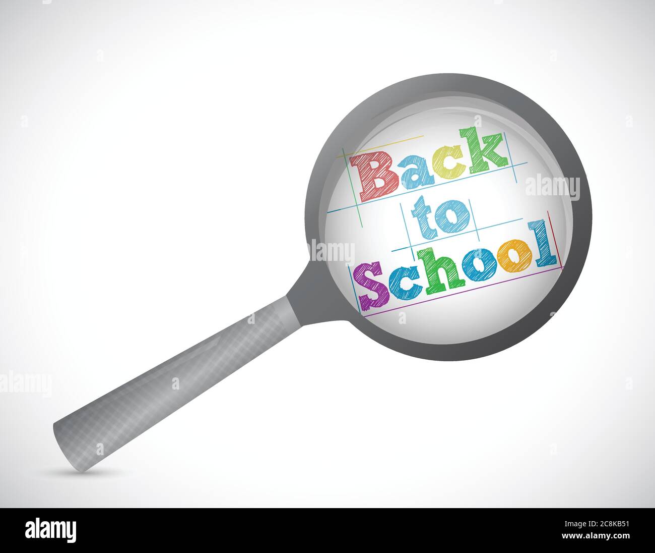 Back to school magnify illustration design over a white background ...