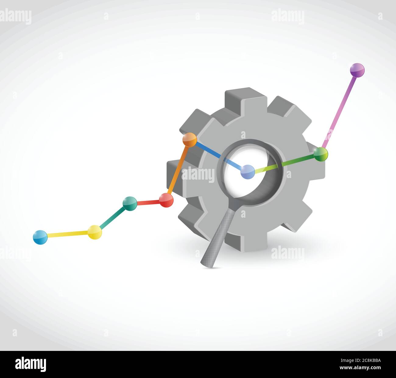 Gear industrial business graph illustration design over a white ...