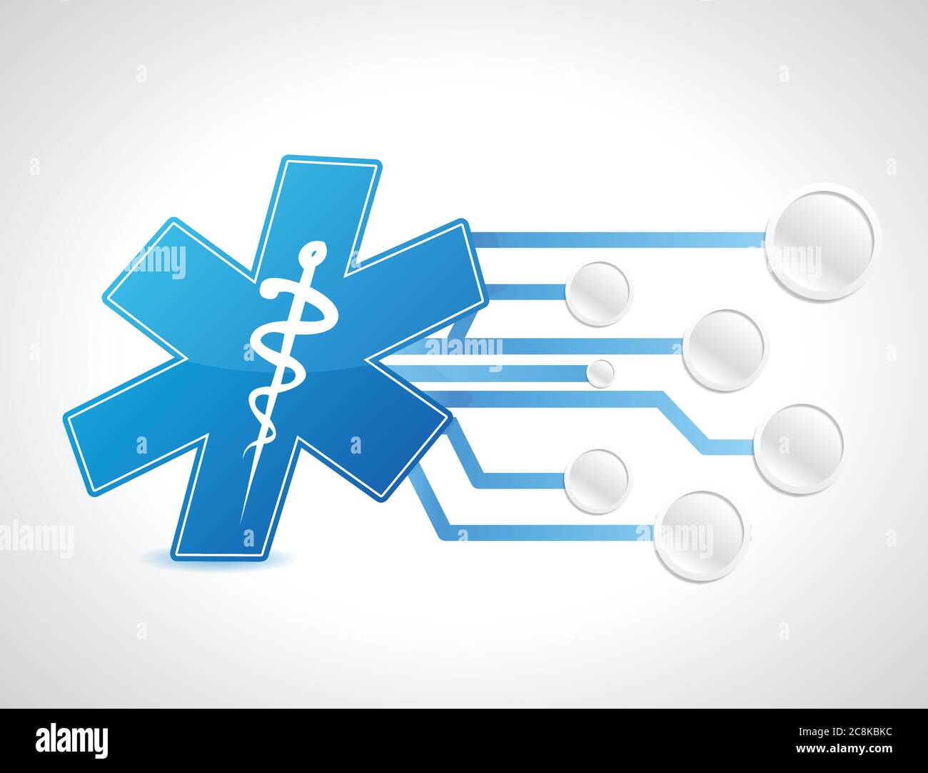 Medical circuit connection illustration design over white Stock Vector ...
