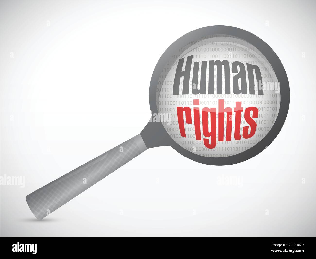 Human rights magnify review illustration design over a white background ...