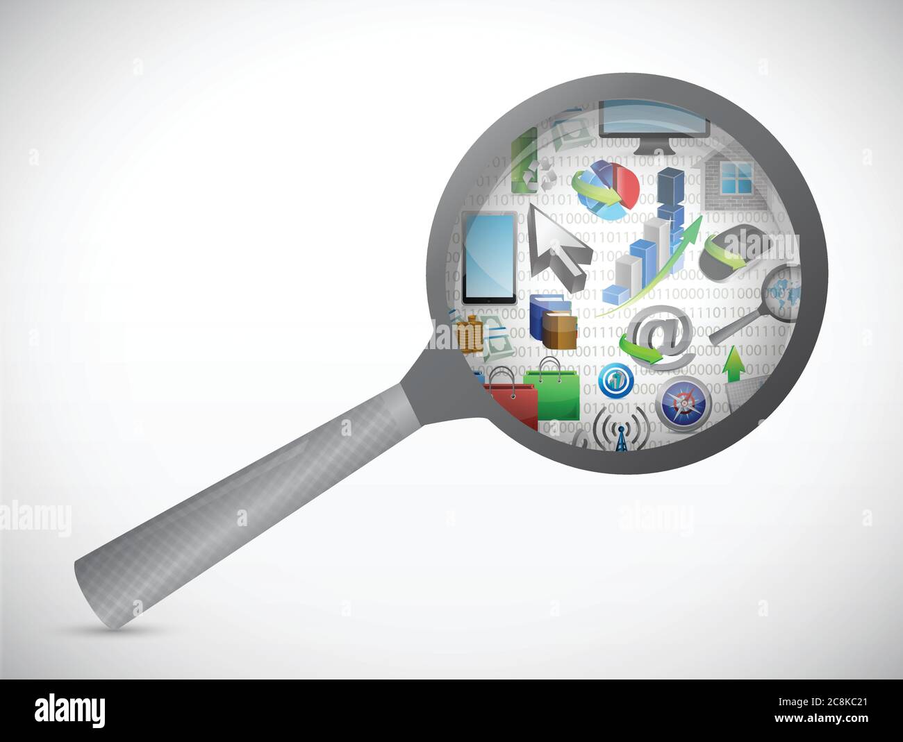 Magnify and tool icons illustration design over a white background ...