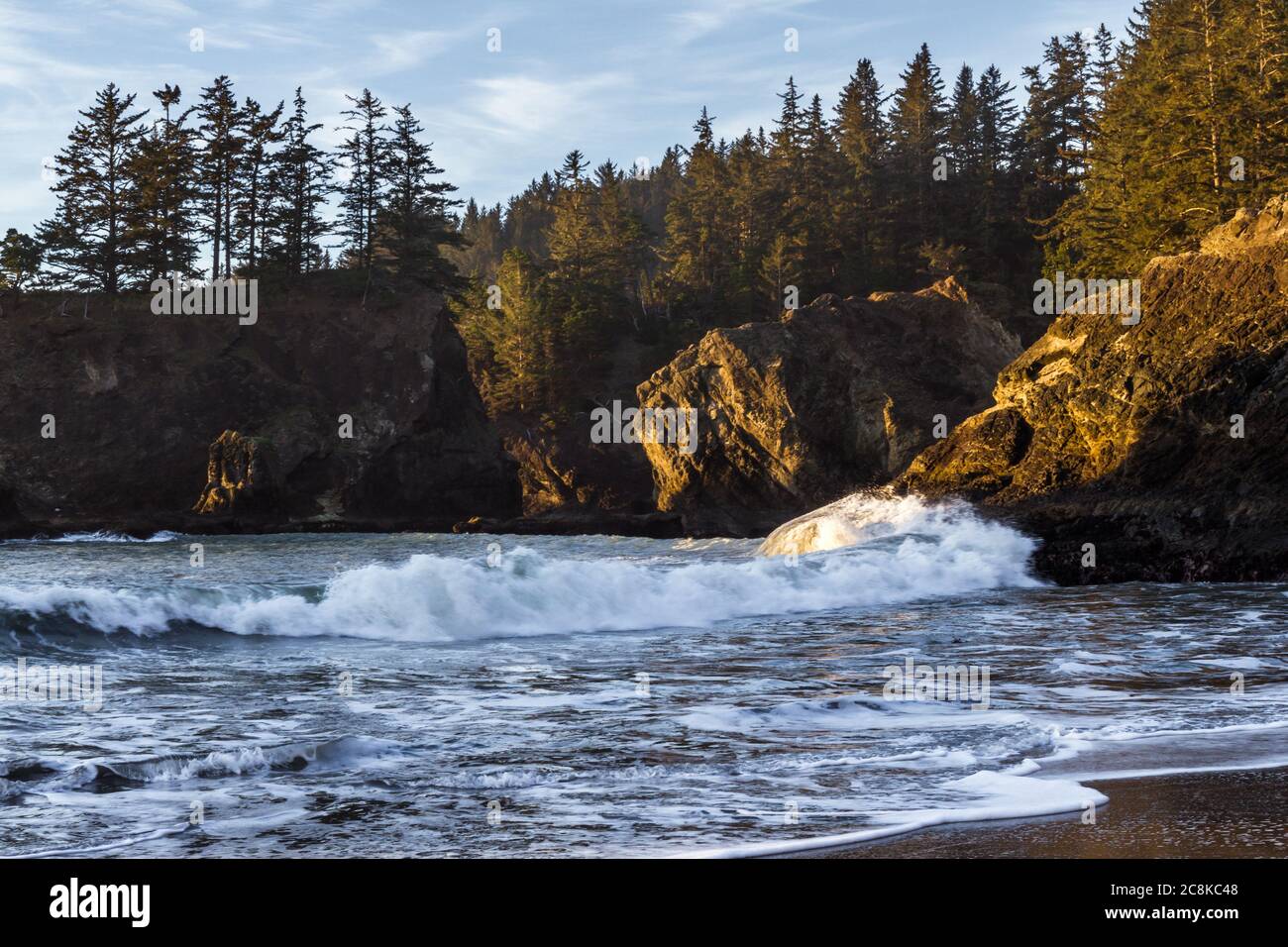 Tranquil beach in the southern Oregon coast known as Secret Beach with ...