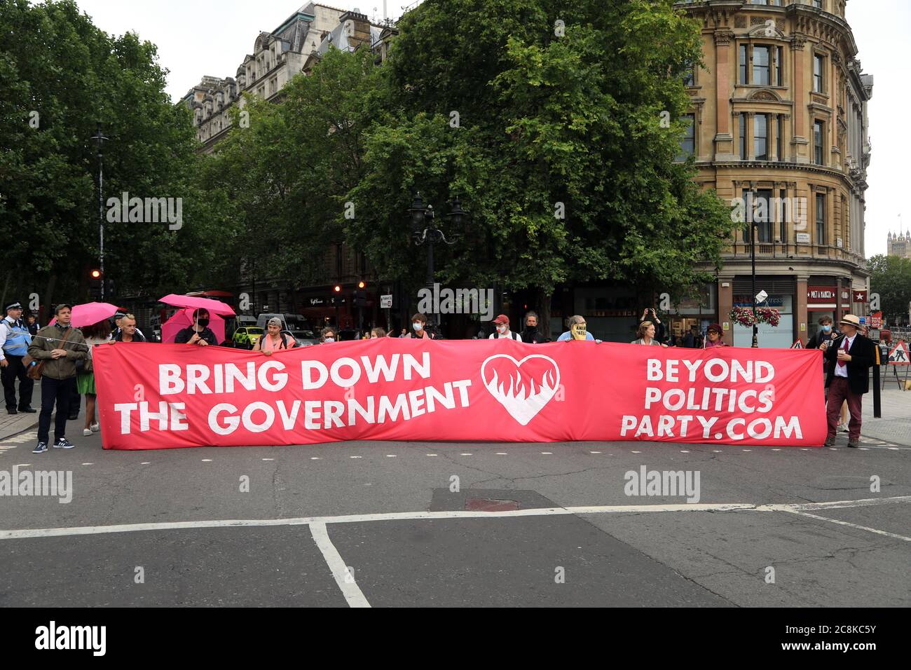 Trafalgar Square, London, UK, 25th July 2020: Beyond Politics held an ...