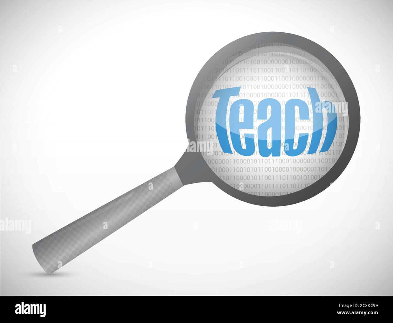 Teach magnify review illustration design over a white background Stock ...