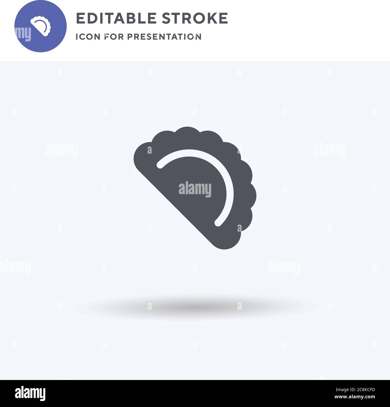 Gyoza icon vector, filled flat sign, solid pictogram isolated on white ...