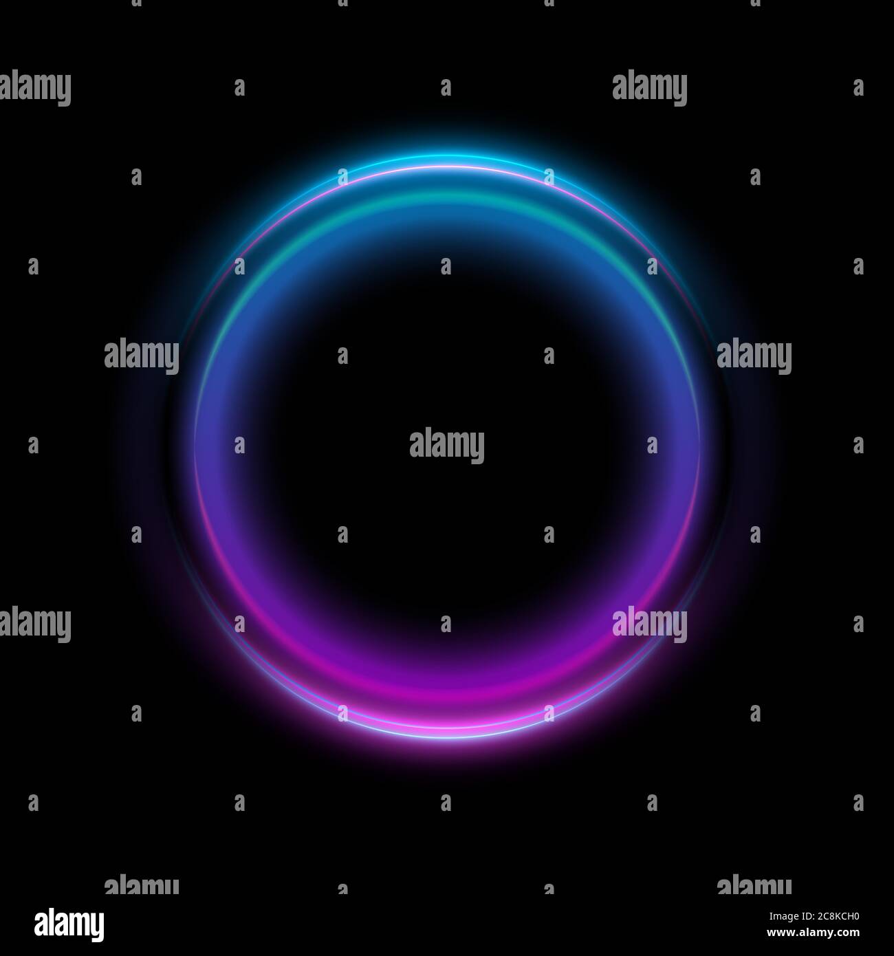 Abstract Neon Circles Banner. Blank 3d Light With Shining Neon Effect ...