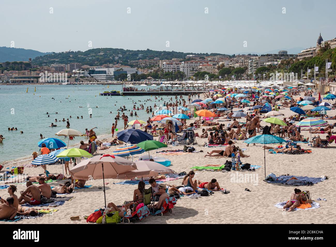 The famous beach of Cannes at the Croisette in summer - CITY OF CANNES ...