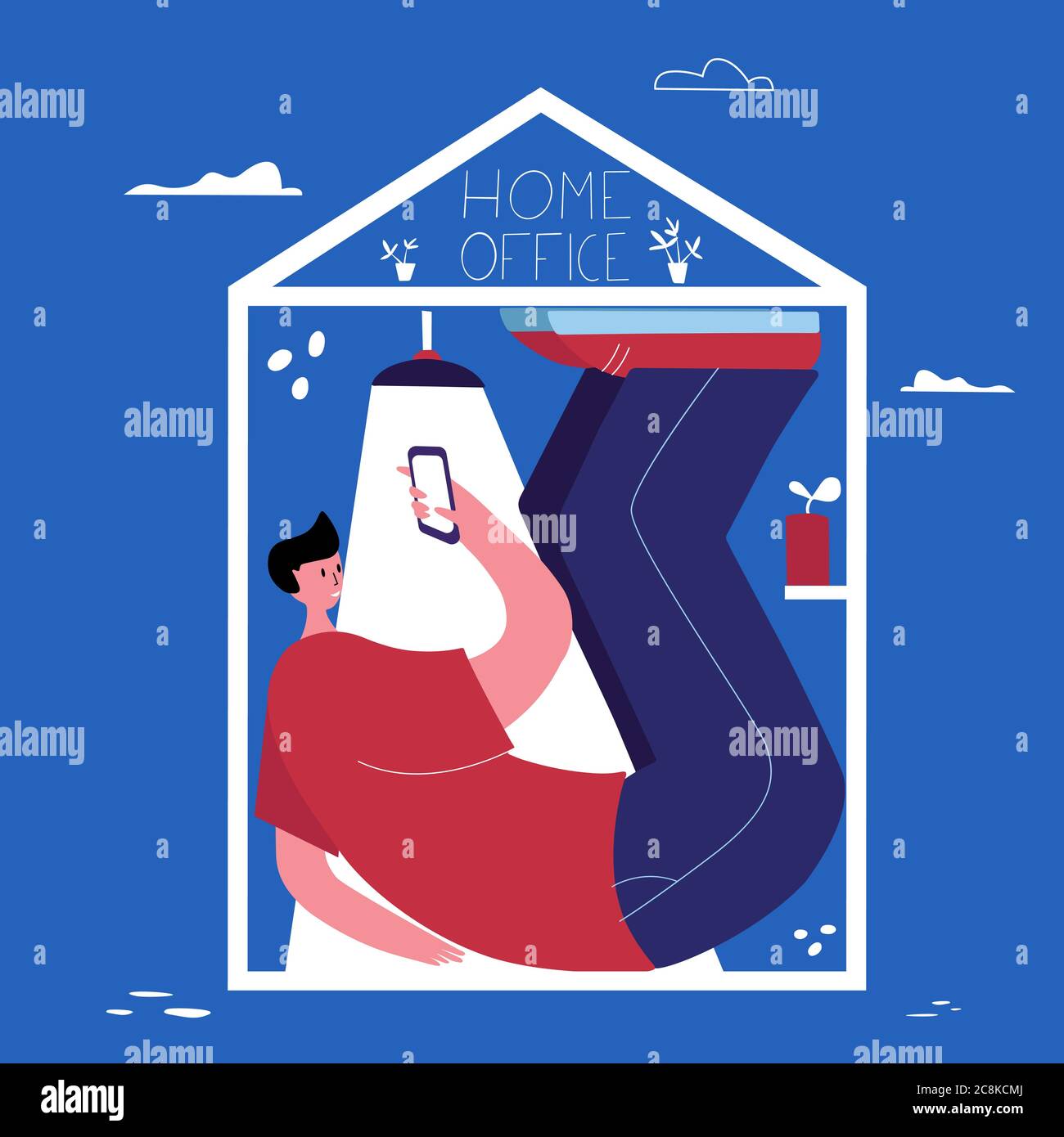 Colleagues talking workplace Stock Vector Images - Alamy