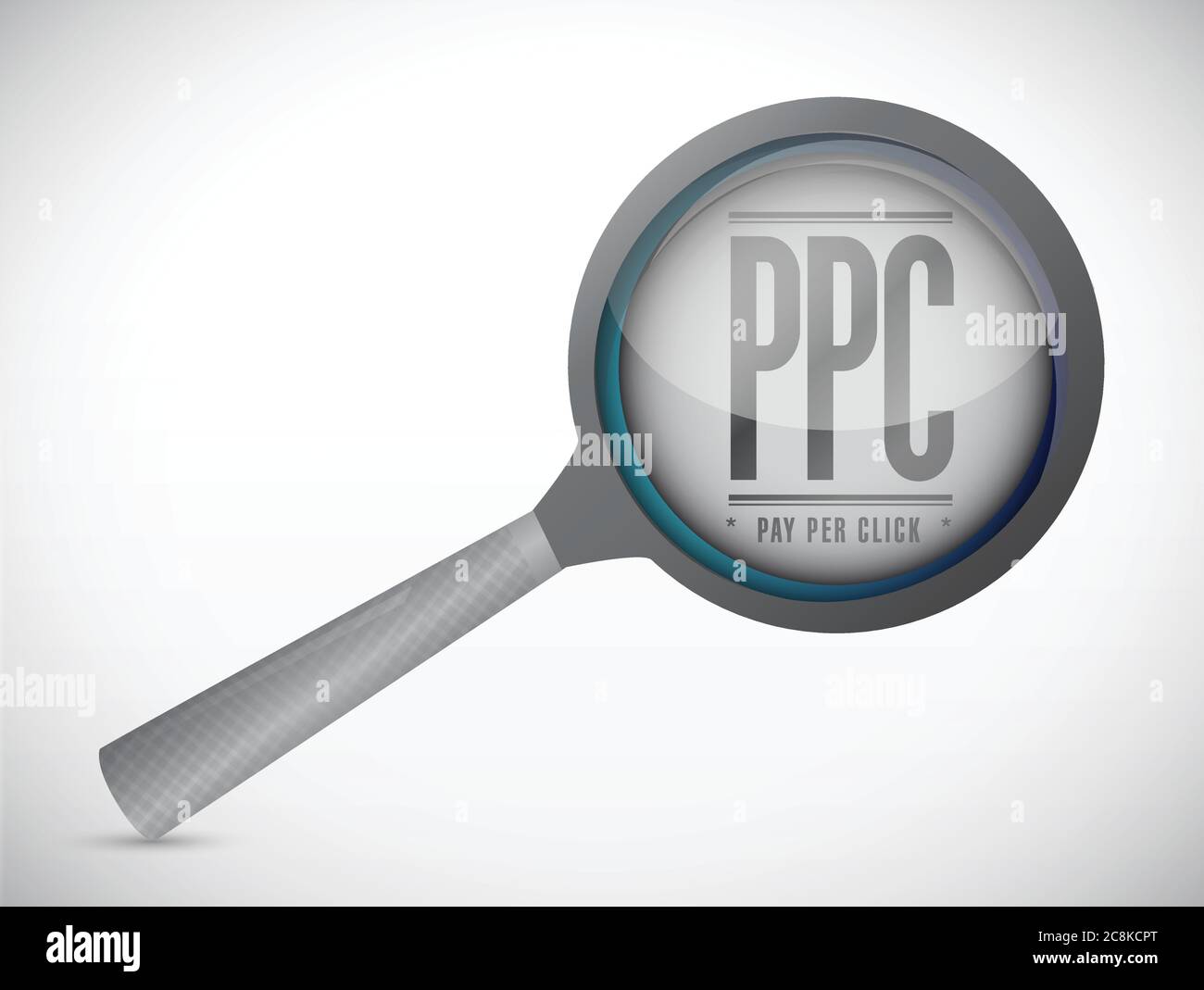 Ppc magnify illustration design over a white background Stock Vector ...