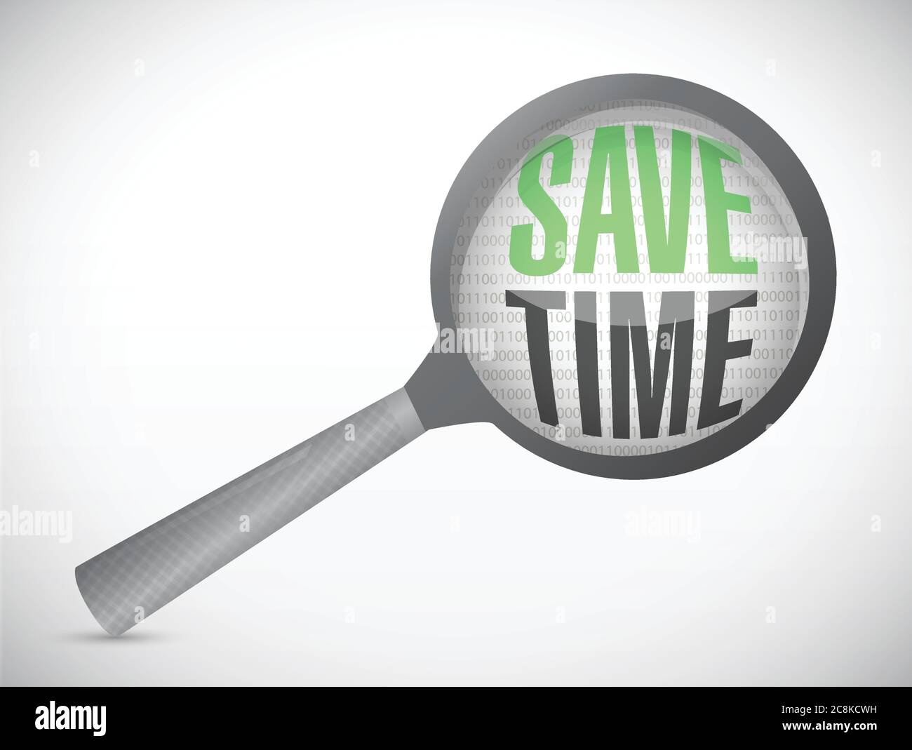 Save time magnify review illustration design over a white background ...