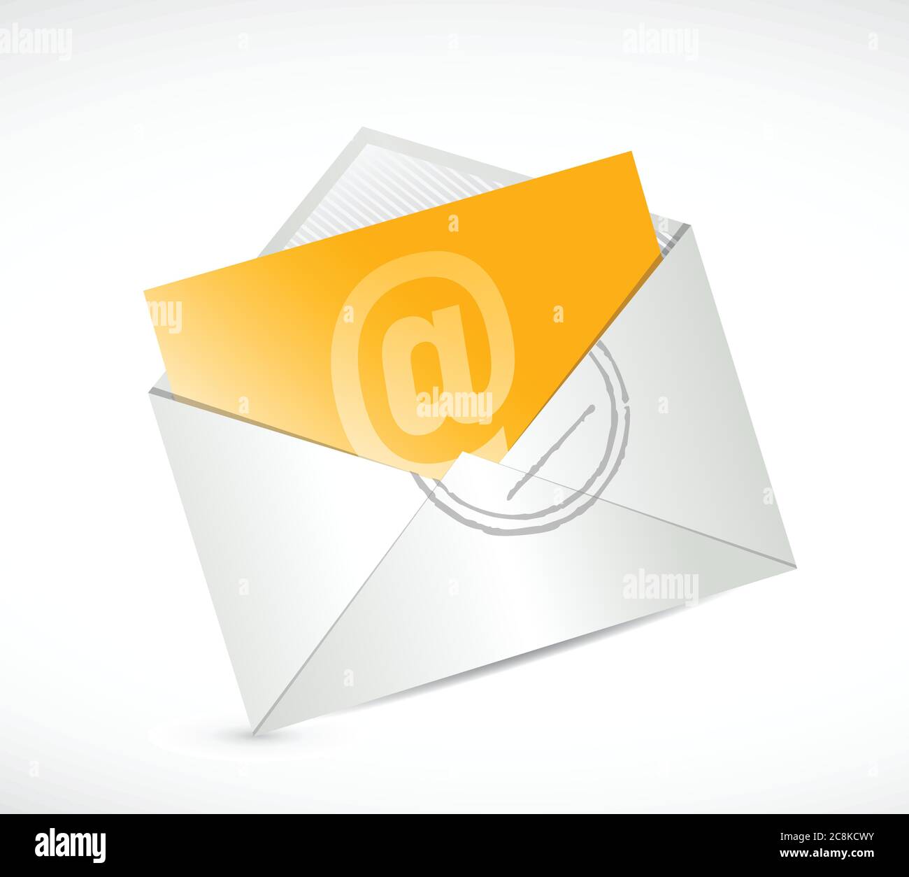Orange email illustration design over a white background Stock Vector ...
